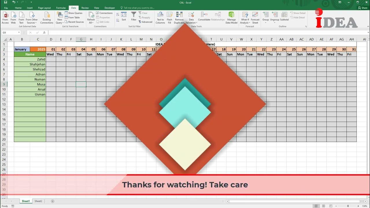 how to create attendance Sheet in Excel | Attendance Sheet Excel Tutorial #excel #exceltutorial ...