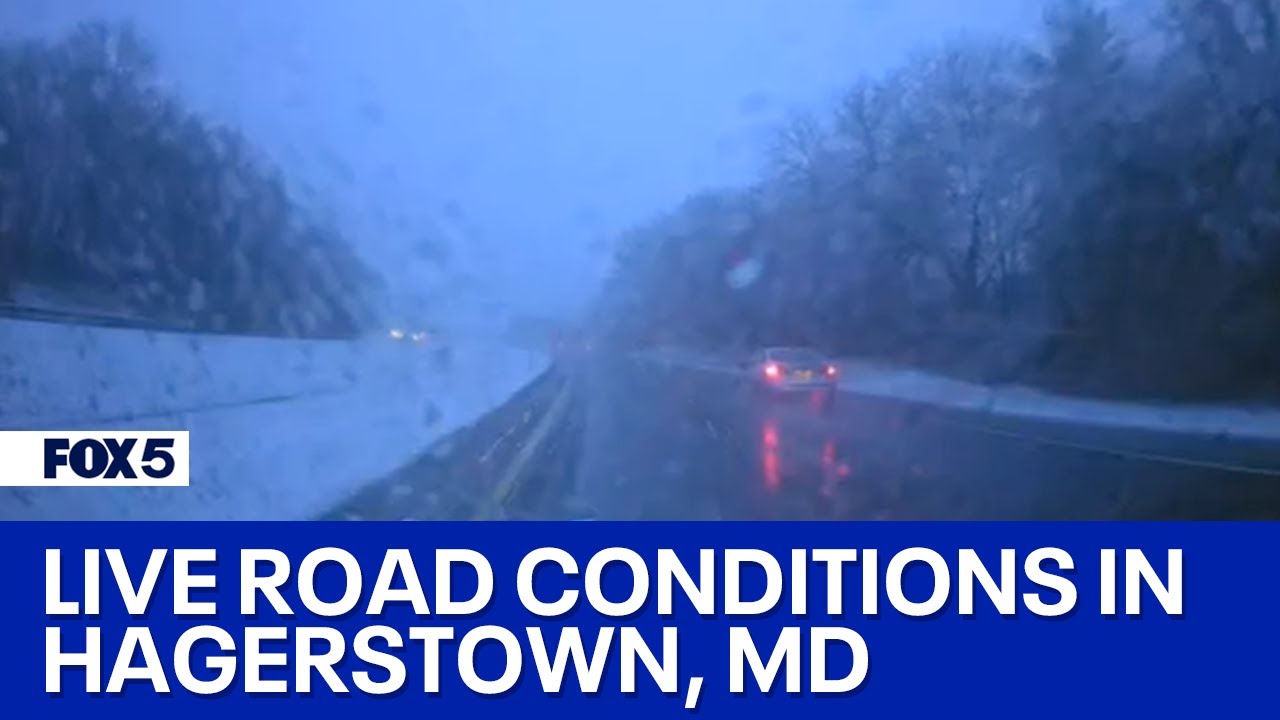 Maryland snow: Driving conditions in Hagerstown area - YouTube