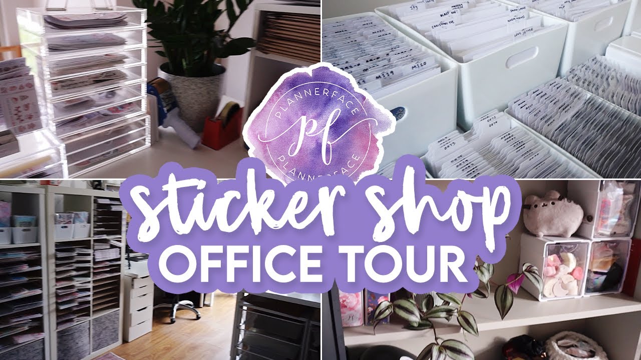 My 2020 Office Tour! Sticker Shop Owner Office Tour | Plannerface - YouTube