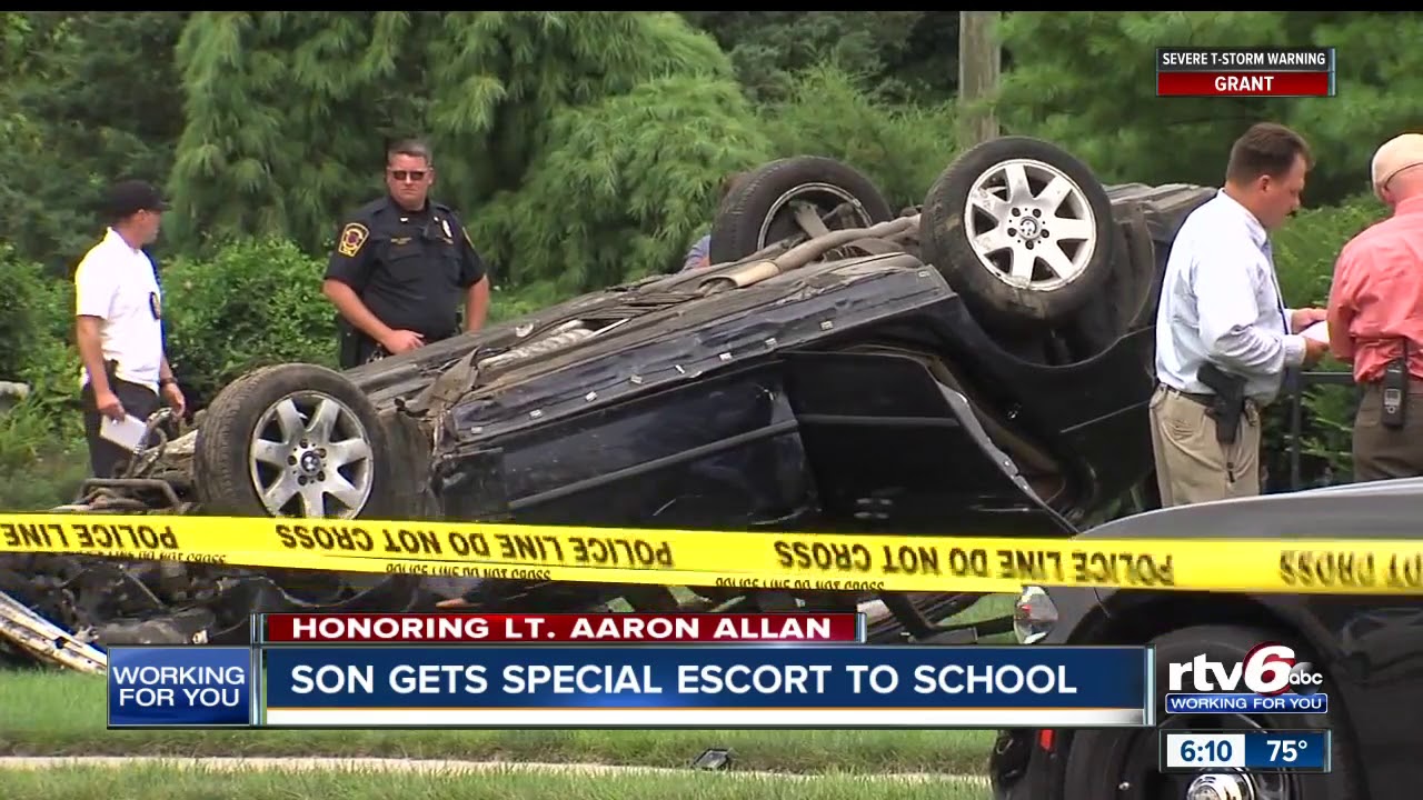 Fallen officer's son gets special escort to first day of school - YouTube