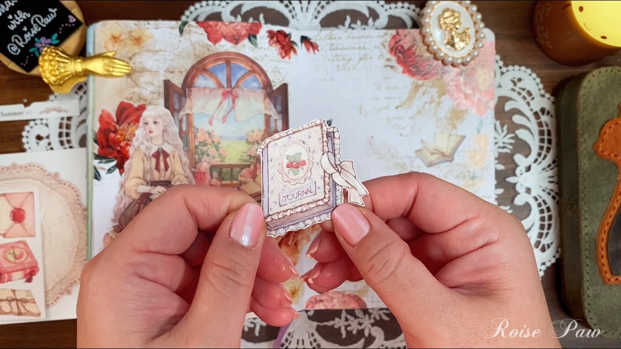 ASMR | Peonies & Books | Collage and Diary Keeping - YouTube