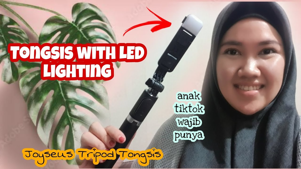 Tripod Tongsis Buat Ngonten | Joyseus Tongsis With LED Lighting - YouTube