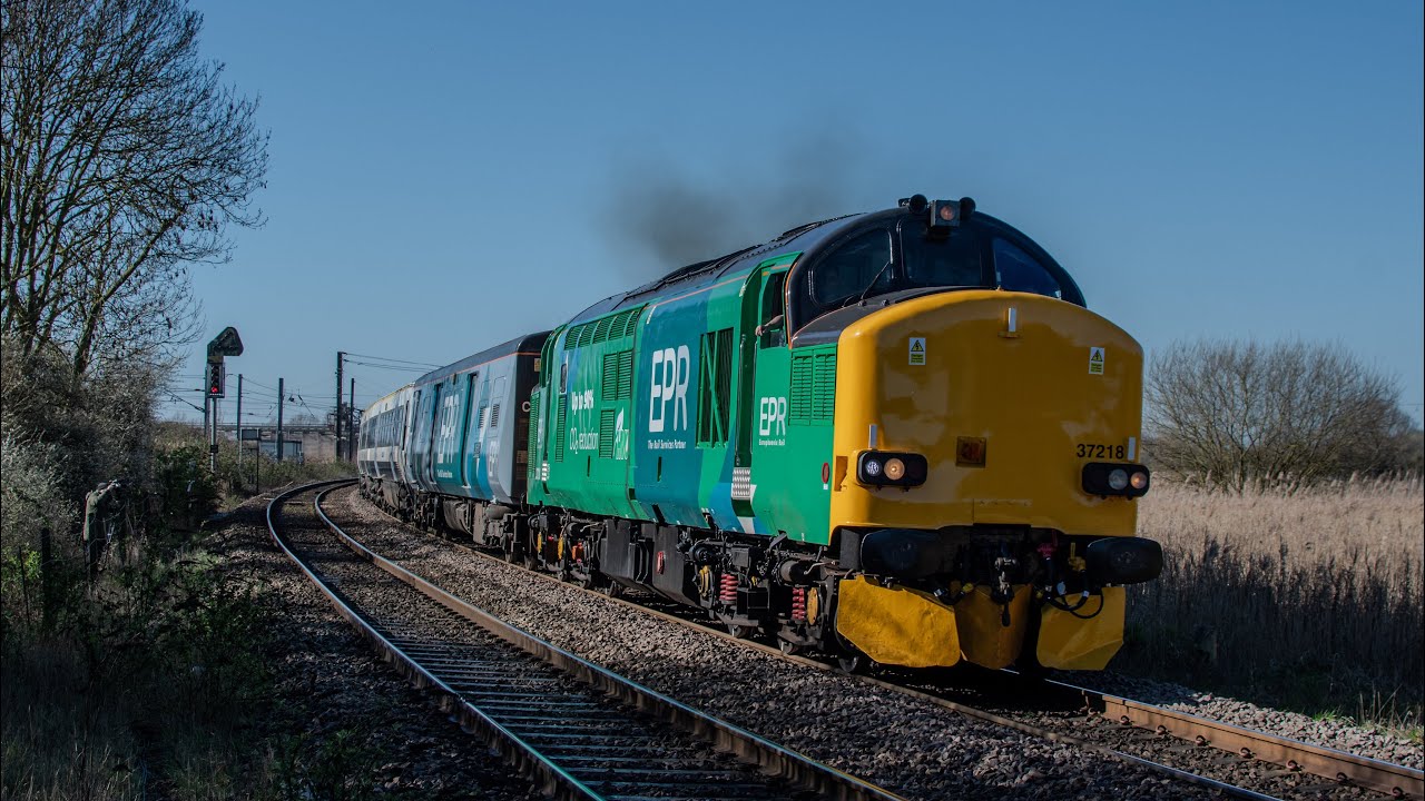 Renewably Fuelled Class 37? Europhoenix Rail 37218 Storms out of Ely ...