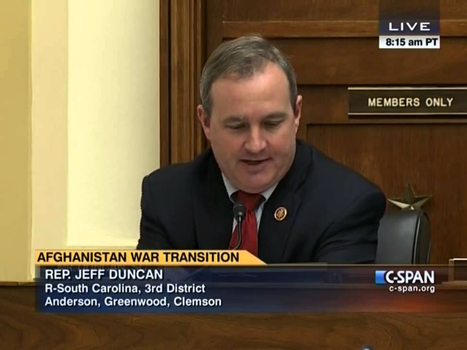 Congressman Jeff Duncan Talks Waste of Taxpayer Dollars in Afghanistan ...