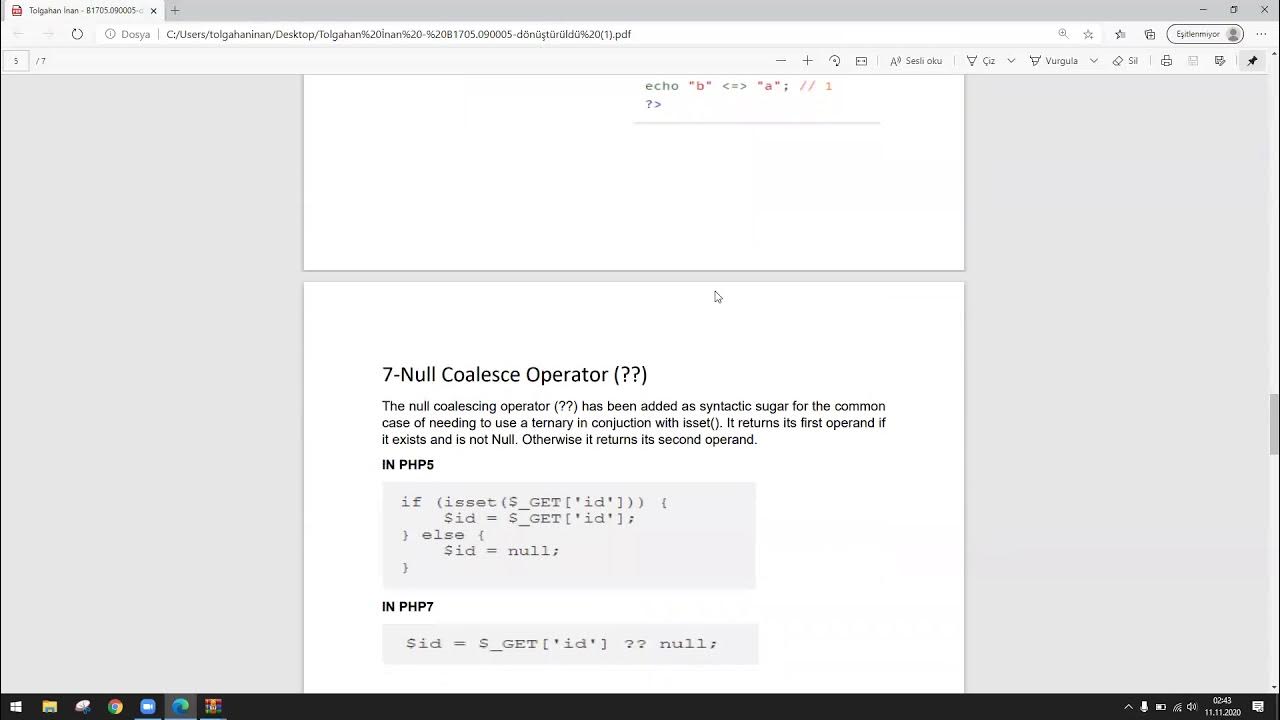 Differences of PHP5 and PHP7 - YouTube