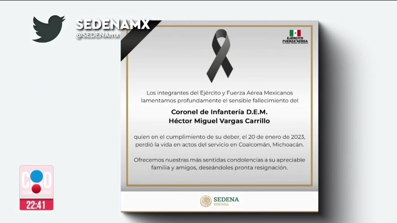 Matan al coronel Héctor Miguel Vargas Carrillo en una emboscada ...