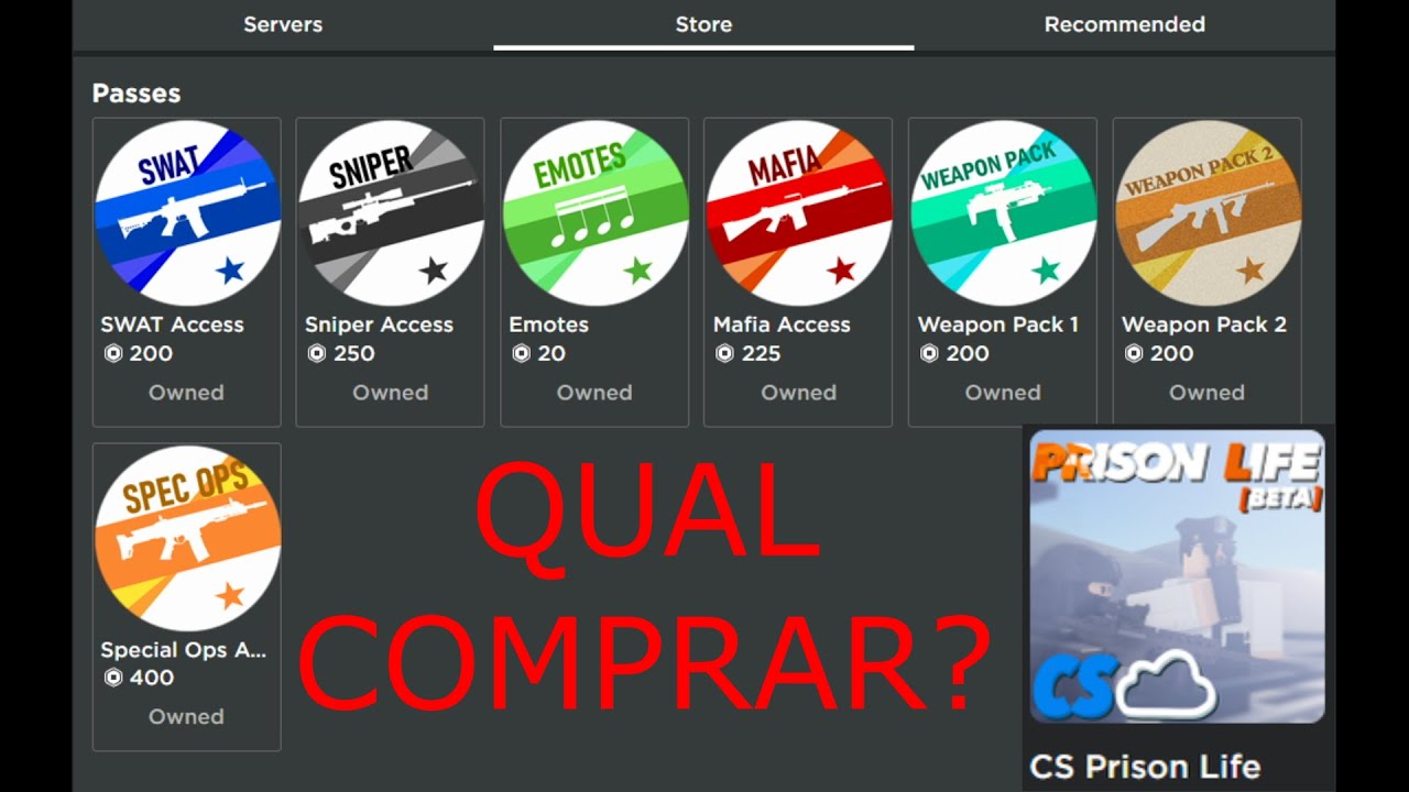 Avaliando todas as Gamepasses do CS Prision Life! Roblox. - YouTube