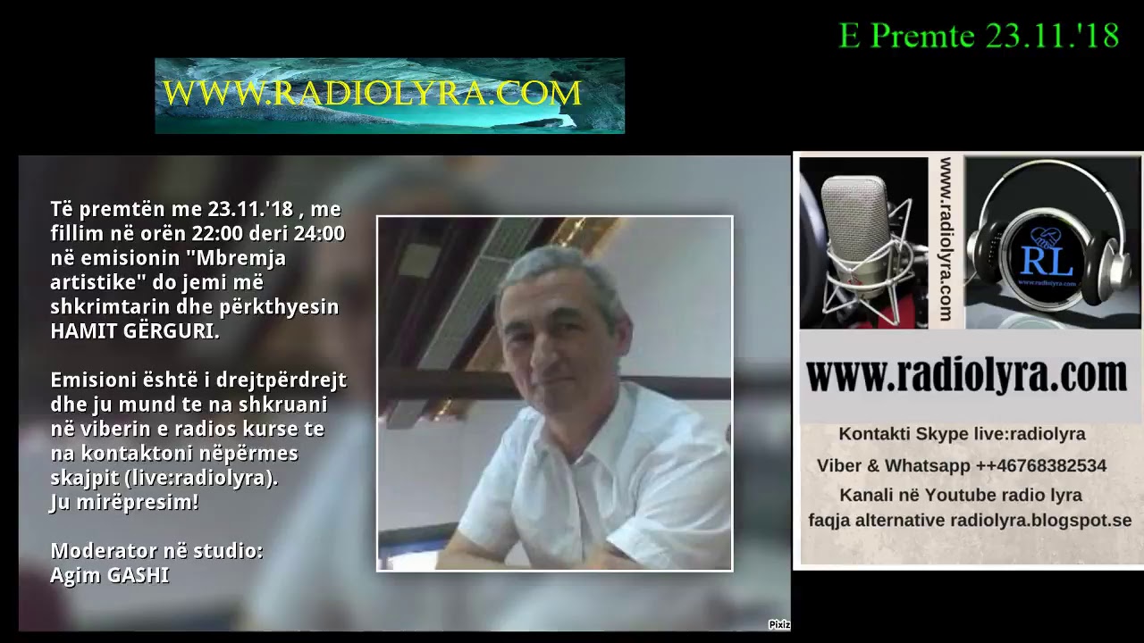 2018-11-23 Emisioni Mbremja Artistike Mysafir Hamit Gerguri...moderator ...