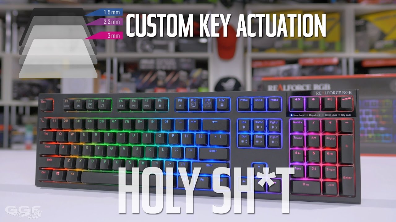 #0157 - Topre RealForce RGB - Custom actuation point, quick test. - YouTube