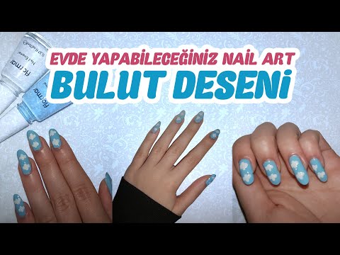 Evde Yapabileceğiniz Çok Kolay 💅🏻 Bulut Deseni Nail Art 💙 | Tırnak Tasarımı | Elegant Nail Art