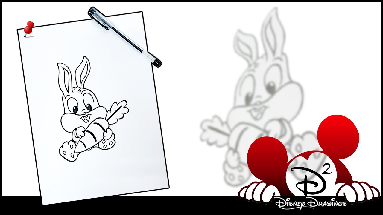 How to Draw Cute Baby Bugs Bunny - D2 Drawing | Baby Looney Tunes ...