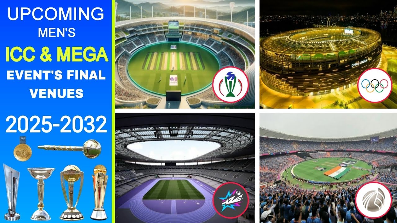 Upcoming Men's ICC Events & MEGA Event's Final Venues (2025-2032) - YouTube