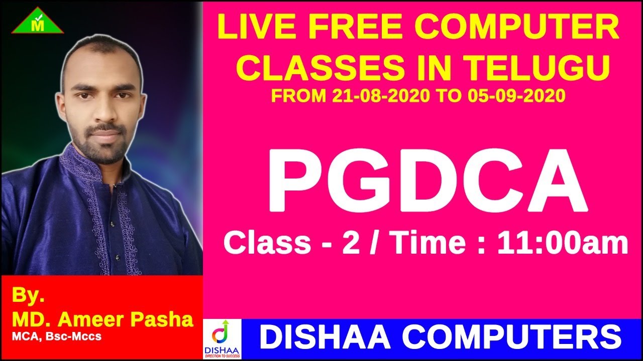PGDCA Computer Course Live Class 2 - YouTube