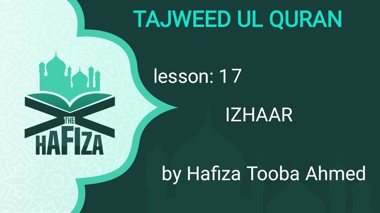 Lesson: 17 IZHAAR - learn QURAN in easy steps - YouTube