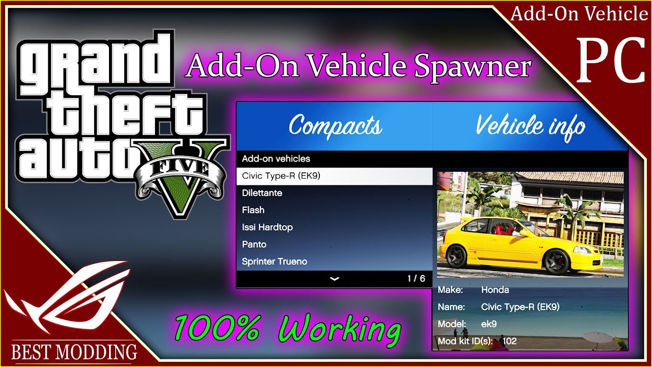GTA 5 Vehicle Cheat Menu | Add-On Vehicle Spawner v1.0 PC / in Hindi ...
