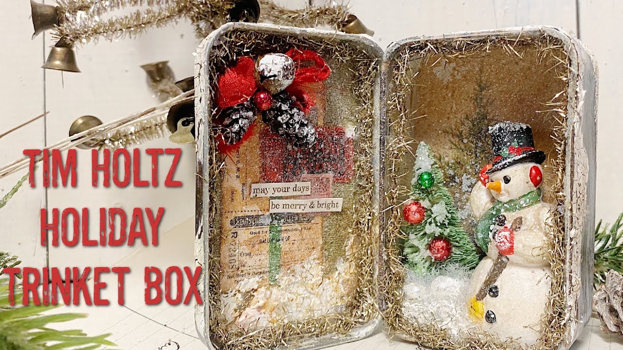 Tim Holtz Christmas Creating! Vignette in a Trinket Box - YouTube