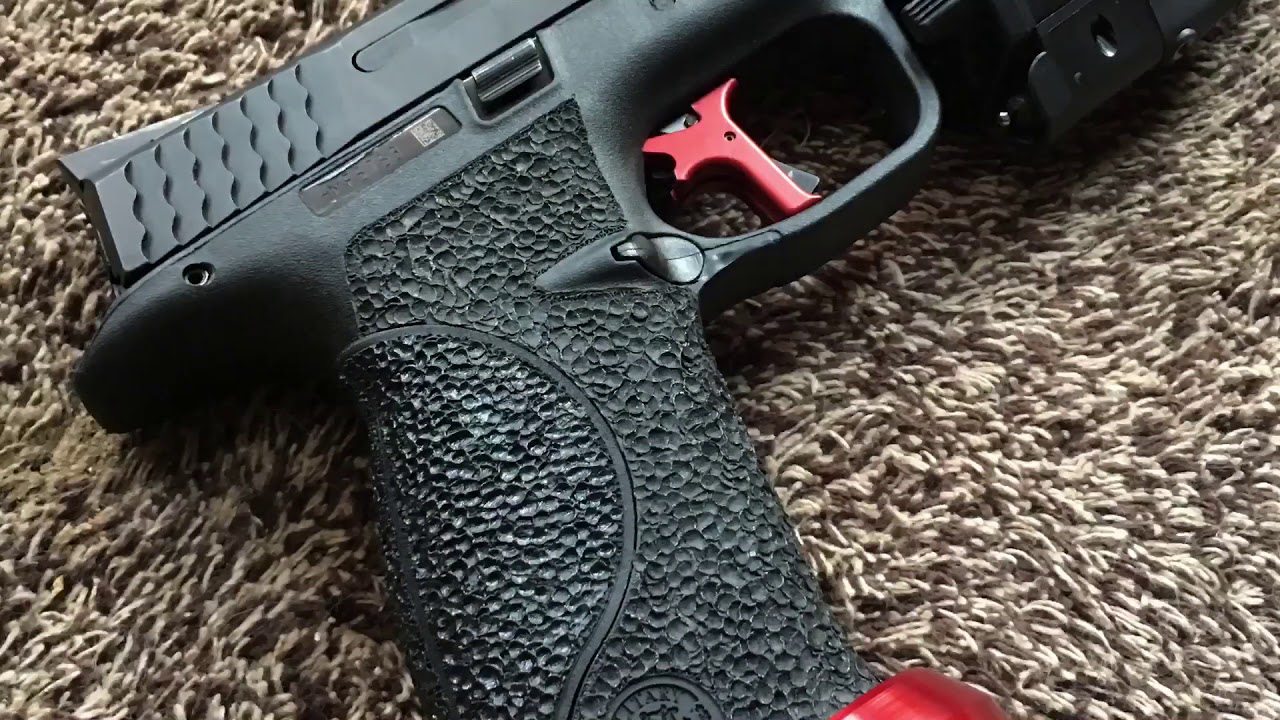 DeathGrips Pistol and Rifle grip stippling and frame modification - YouTube
