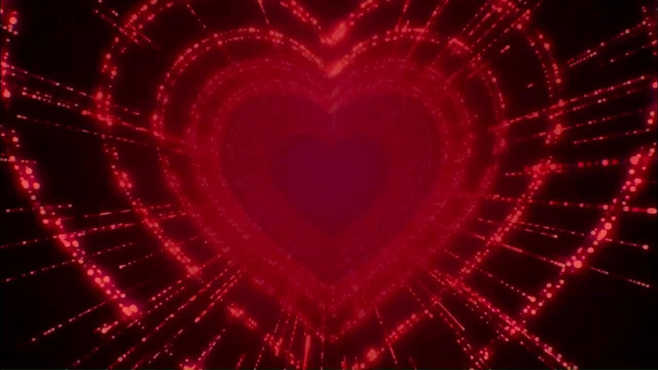 RED HEART Tunnel Background 💗 A Video Loop with a RED HEART Animation ...
