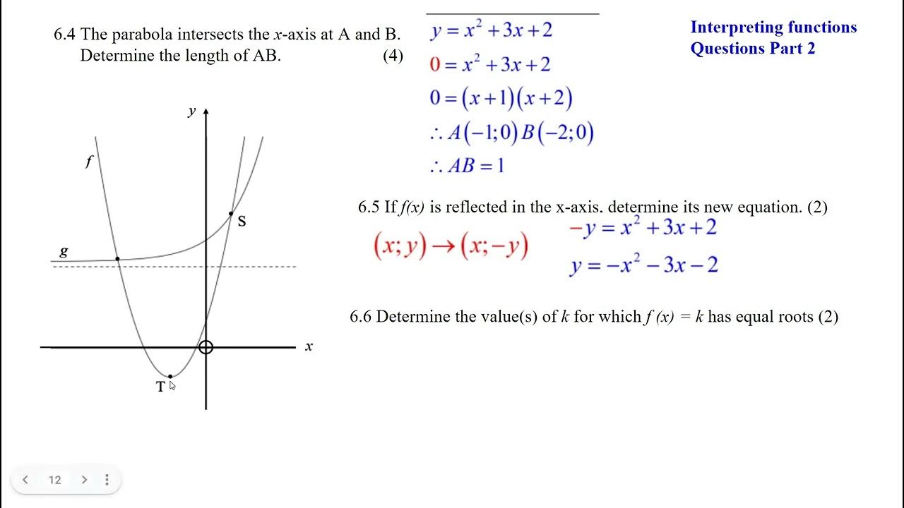 Interpret Functions P2 6 4 to 6 6 - YouTube