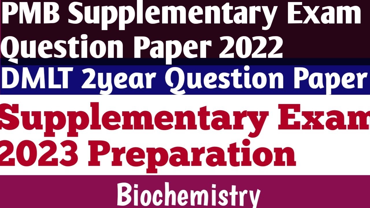 Supplementary Exam 2022 Biochemistry Question Paper ll - YouTube