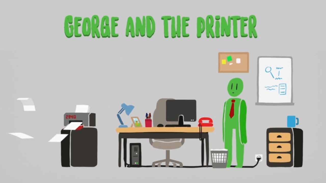 That's One Way To Resolve An Issue | George And The Printer - YouTube