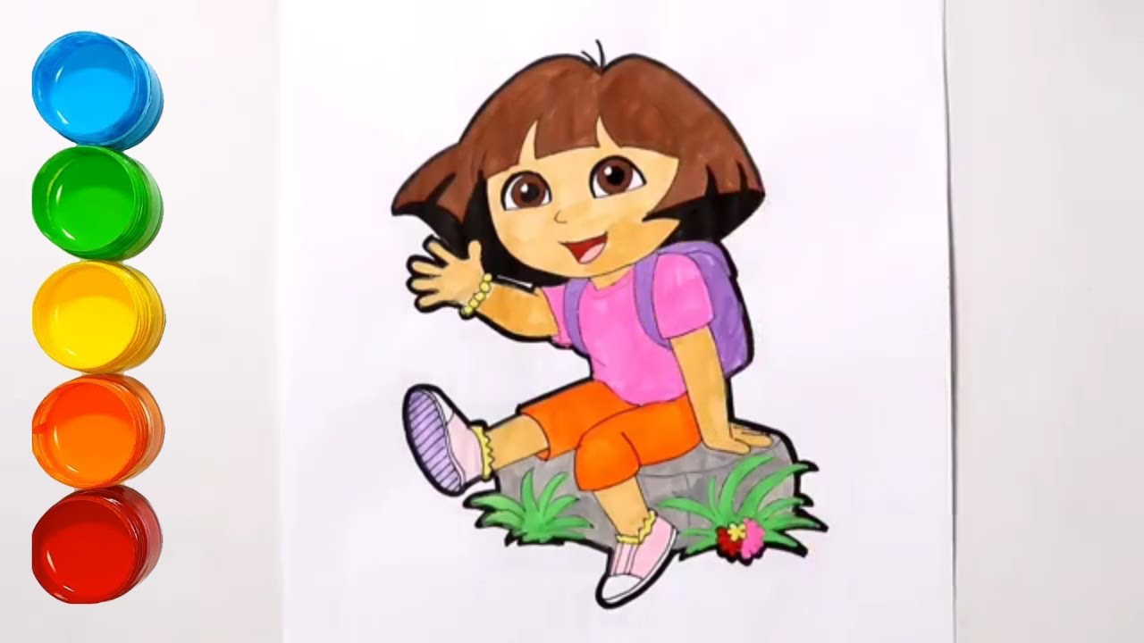 Dora drawing for kids | How To Draw Dora The Explorer - YouTube