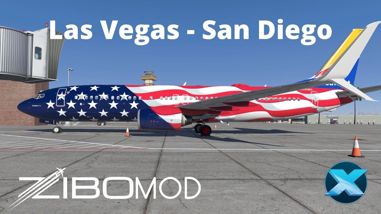 Las Vegas to San Diego LIVE! I SWA Freedom One 737 Zibo I X-Plane 11 ...