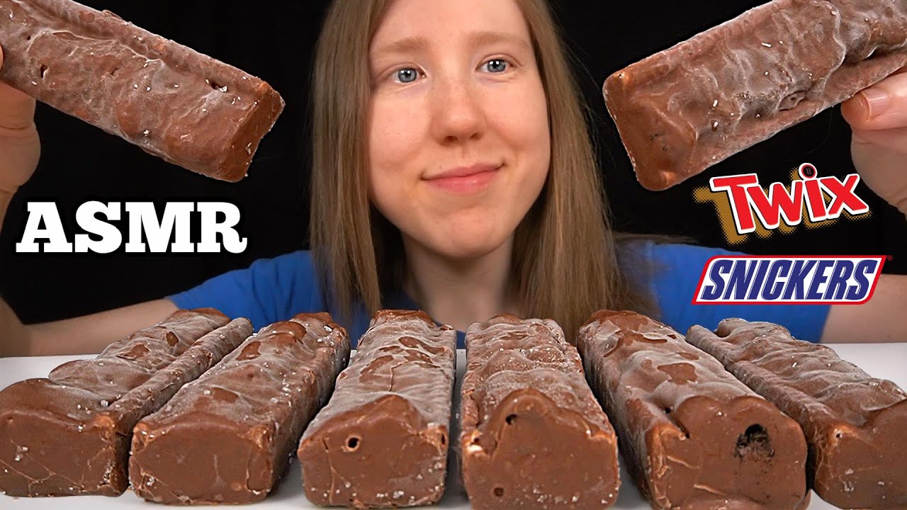 ASMR SNICKERS & TWIX ICE CREAM BARS MUKBANG (No Talking) Eating Sounds ...