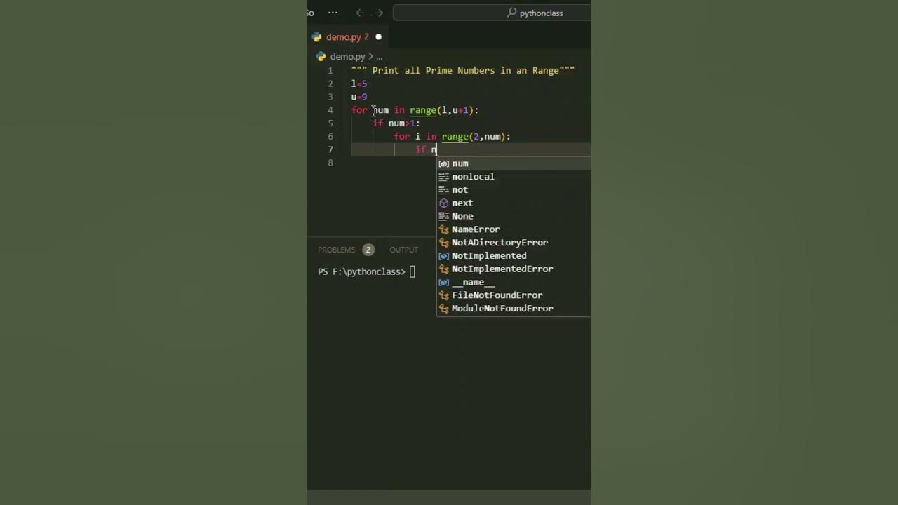 Print All Prime Number Between Range Python Coding Pythontutorial Programming Techxcoders