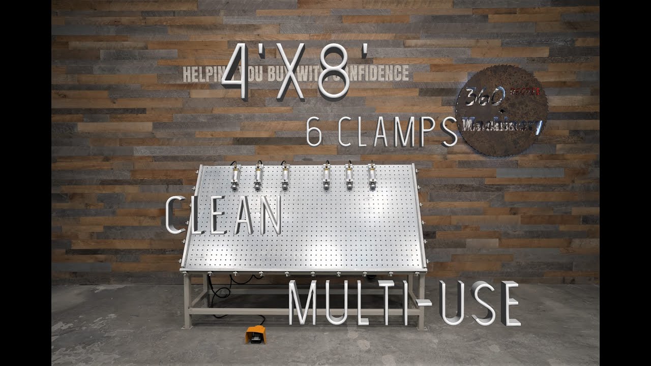 Unique 280-4 4’x8′ Cabinet Door & Frame Clamping Table - YouTube
