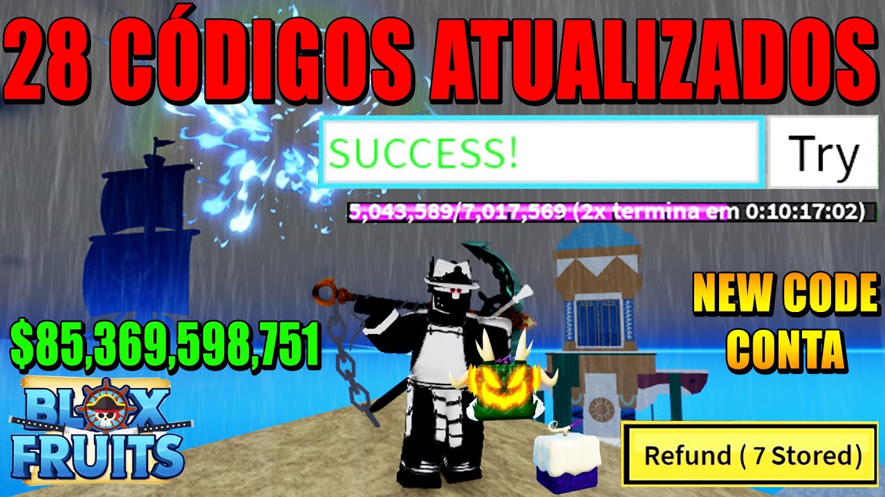NOVO CÓDIGO + 28 CÓDIGOS DE EXP BELI E RESET DO BLOX FRUITS - blox fruit codes (roblox) - YouTube