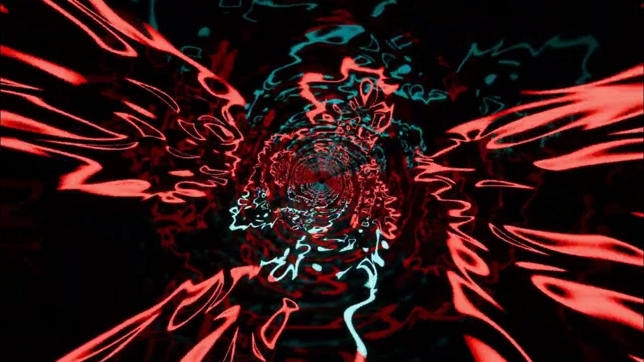 VJ LOOP NEON Hypnotic Red Teal Tunnel Abstract Background Video 4k Screensaver Calm Blender-Art ...