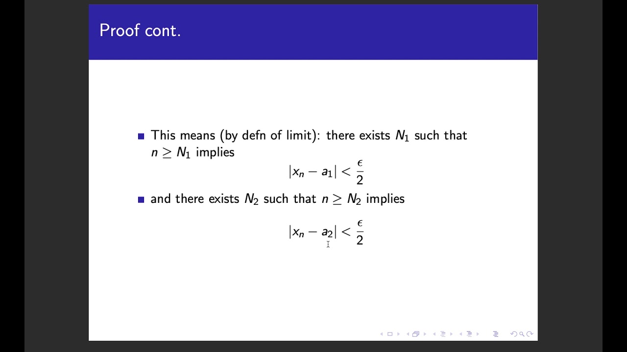 Uniqueness of (sequential) Limits - YouTube