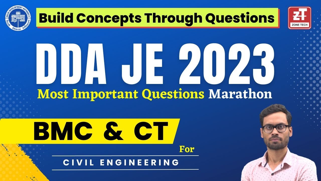 DDA JE Marathon for BMC & CT | Questions of Civil Engineering | BCTQ ...