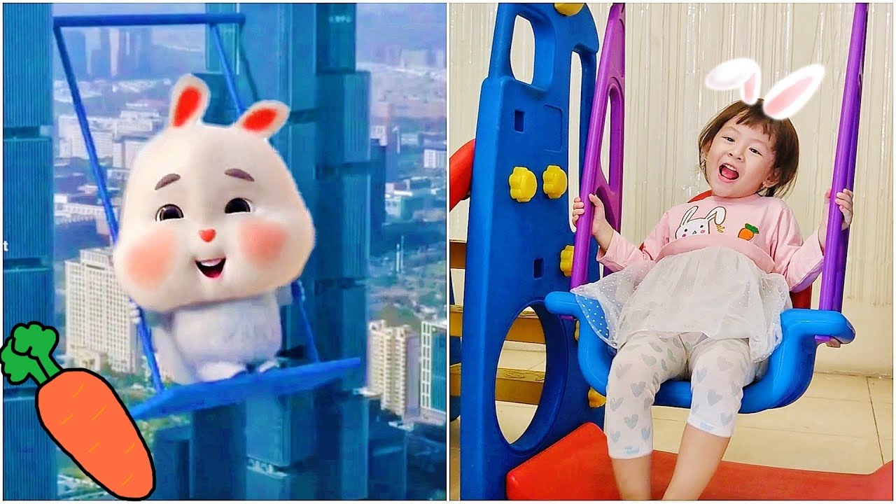 Qania and Super Cute Fat Rabbit | Si embul kelinci lucu bikin ngakak ...