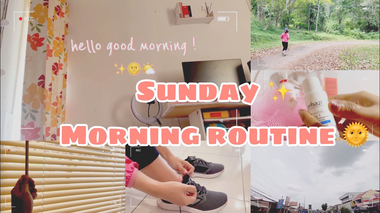 Sunday morning routine 🌞🌤️ healthy, productive, jogging 🏃🏻‍♀️🍃 - YouTube