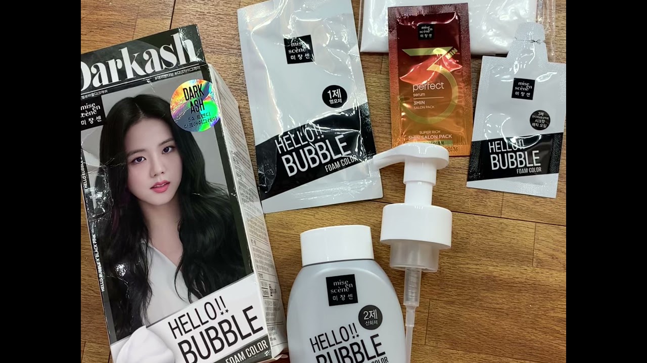 REVIEW MISE EN SCENE HELLO BUBBLE BY JISOO IN DARK ASH ( BRASSY HAIR RECOMMENDED ) - YouTube