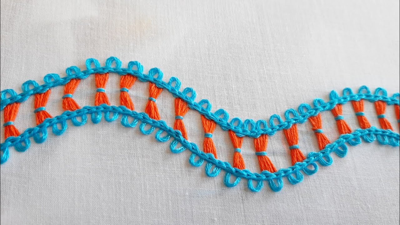 Easy Border Design (Hand Embroidery Work) - YouTube
