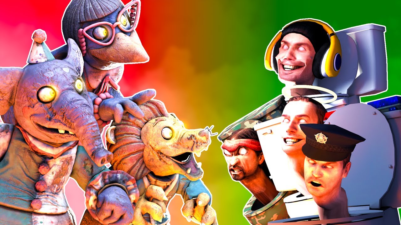 [SFM FNaF] Security Breach Hidden Mascots vs Skibidi Toilets - YouTube