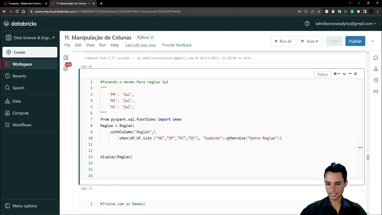 Criando Coluna Condicional- Python - SQL - Apache Spark - Databricks para análise de Dados - YouTube