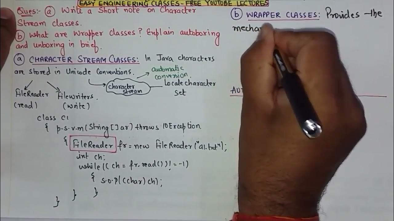 Java Character Stream Class, Wrapper Classes, MouseListener Questions ...