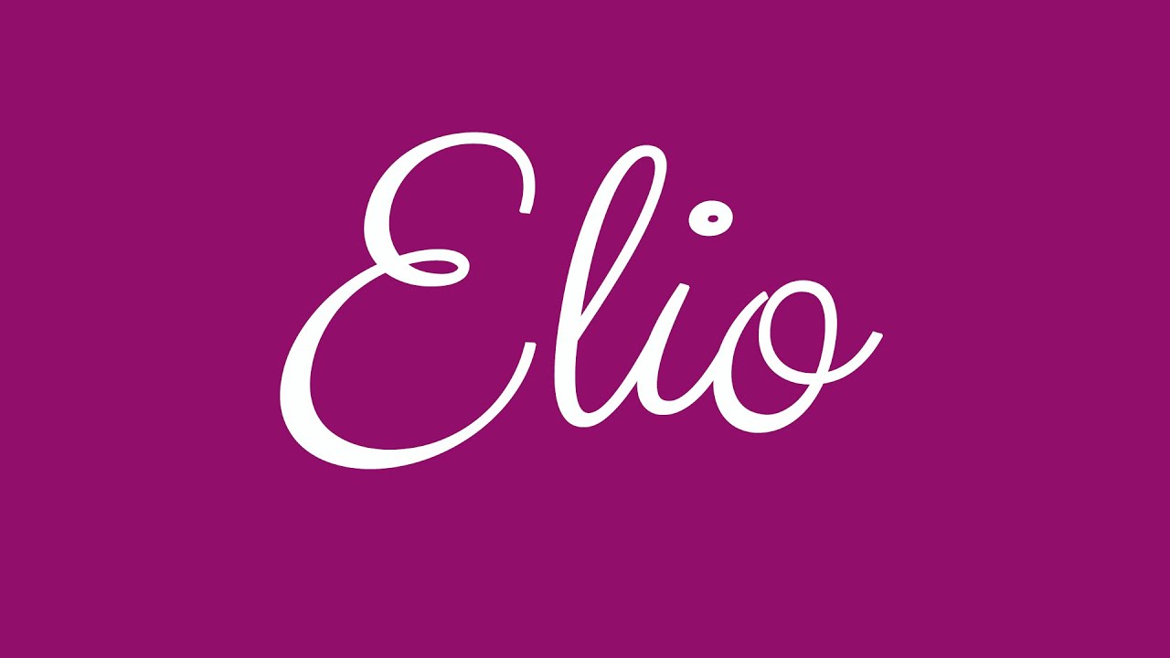 Learn how to Sign the Name Elio Stylishly in Cursive Writing - YouTube