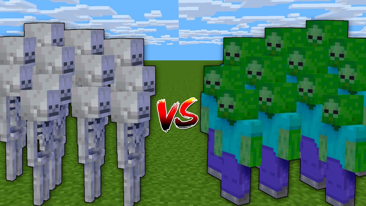 ZOMBIE vs SKELETON | Mob Minecraft Battle - YouTube