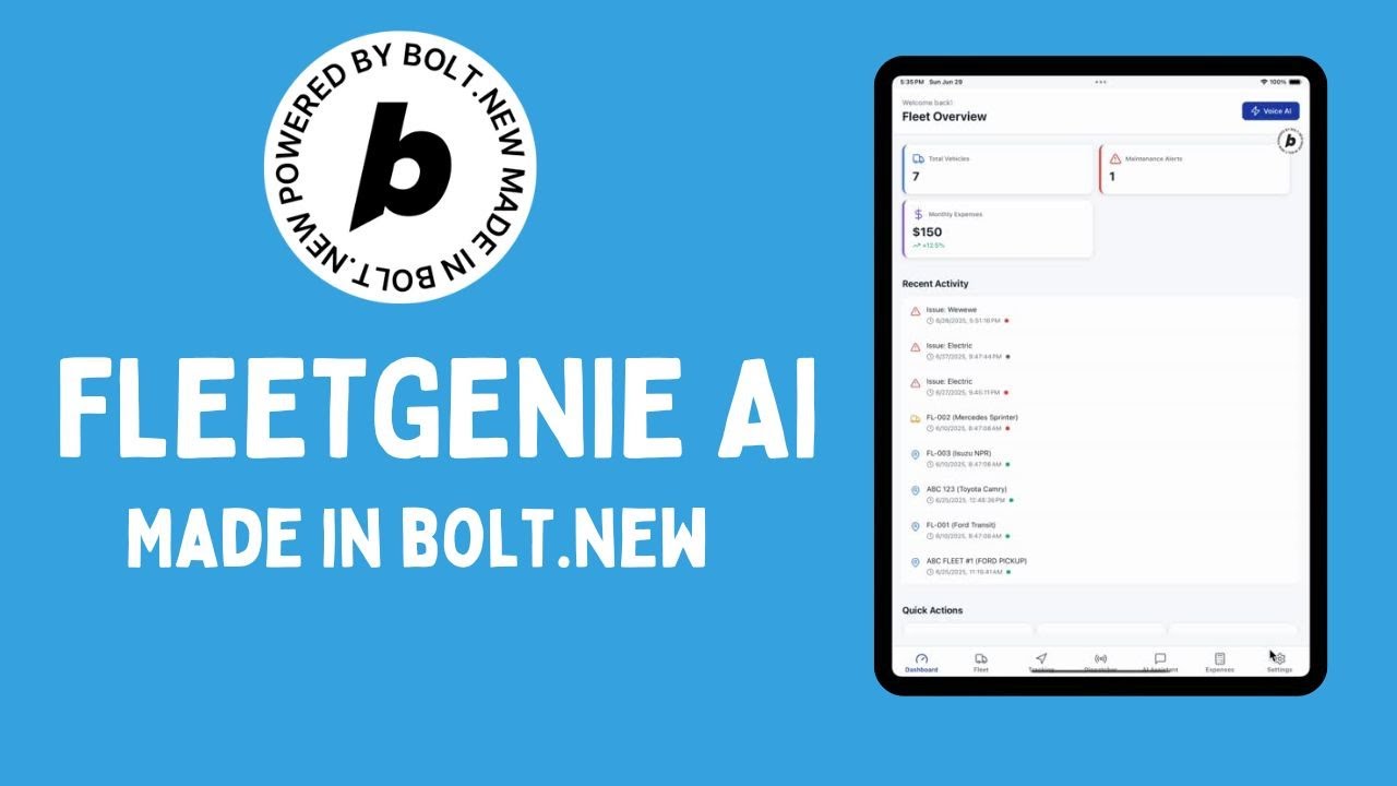 FleetGENIE AI Bolt.New Hackathon Submission - YouTube