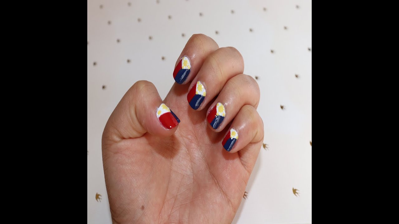 DIY | Philippine Flag | Nail Art by Pink Polish - YouTube
