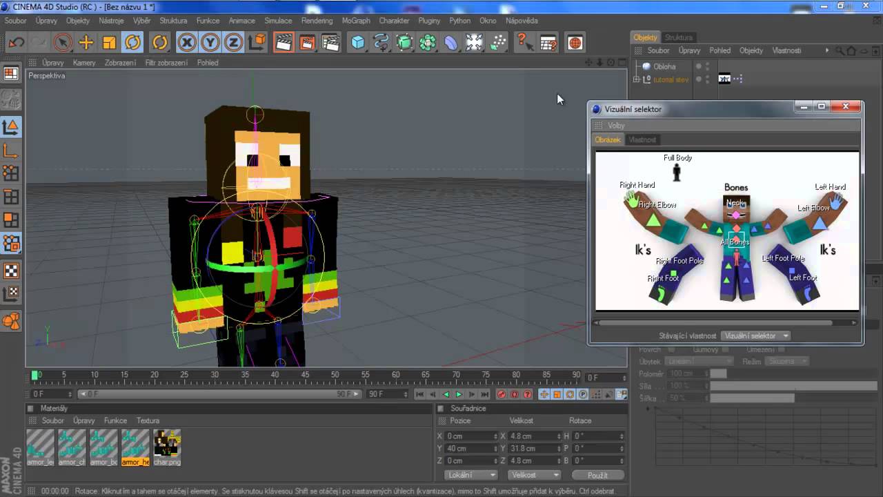 Cinema 4D Tutorial - Minecraft Postava (Rig) - YouTube