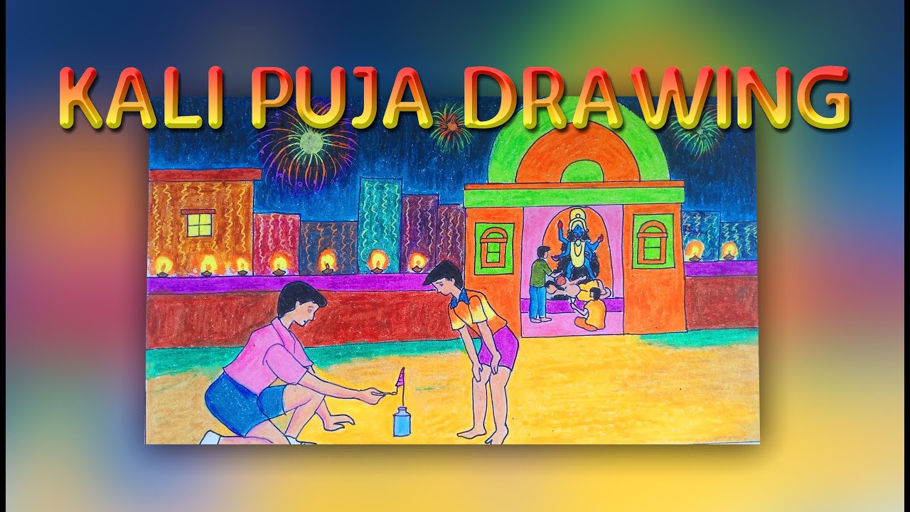 Kali Puja Special Drawing | Easy step by step drawing process - YouTube