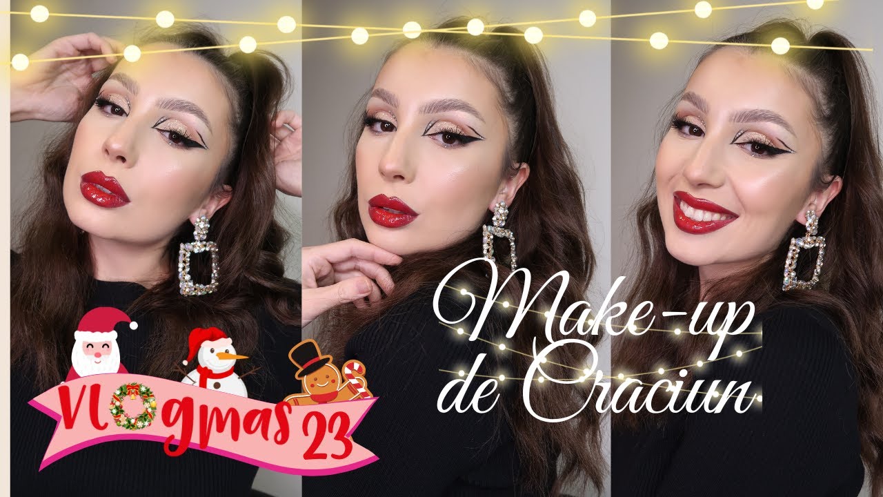 VLOGMAS 23 | Make-up de Craciun 💄 | Christmas make-up tutorial | Ombre ...