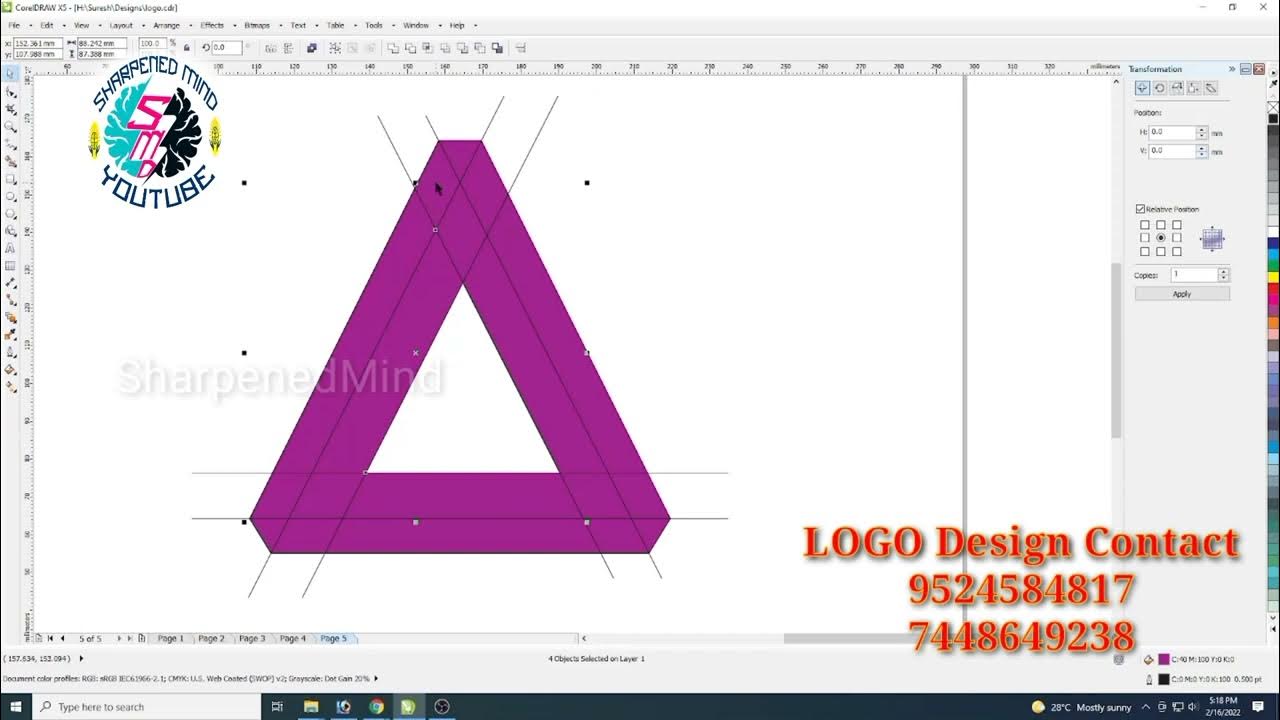 Coreldraw Triangle Design Coreldraw Tutorial Sharpenedmind Youtube
