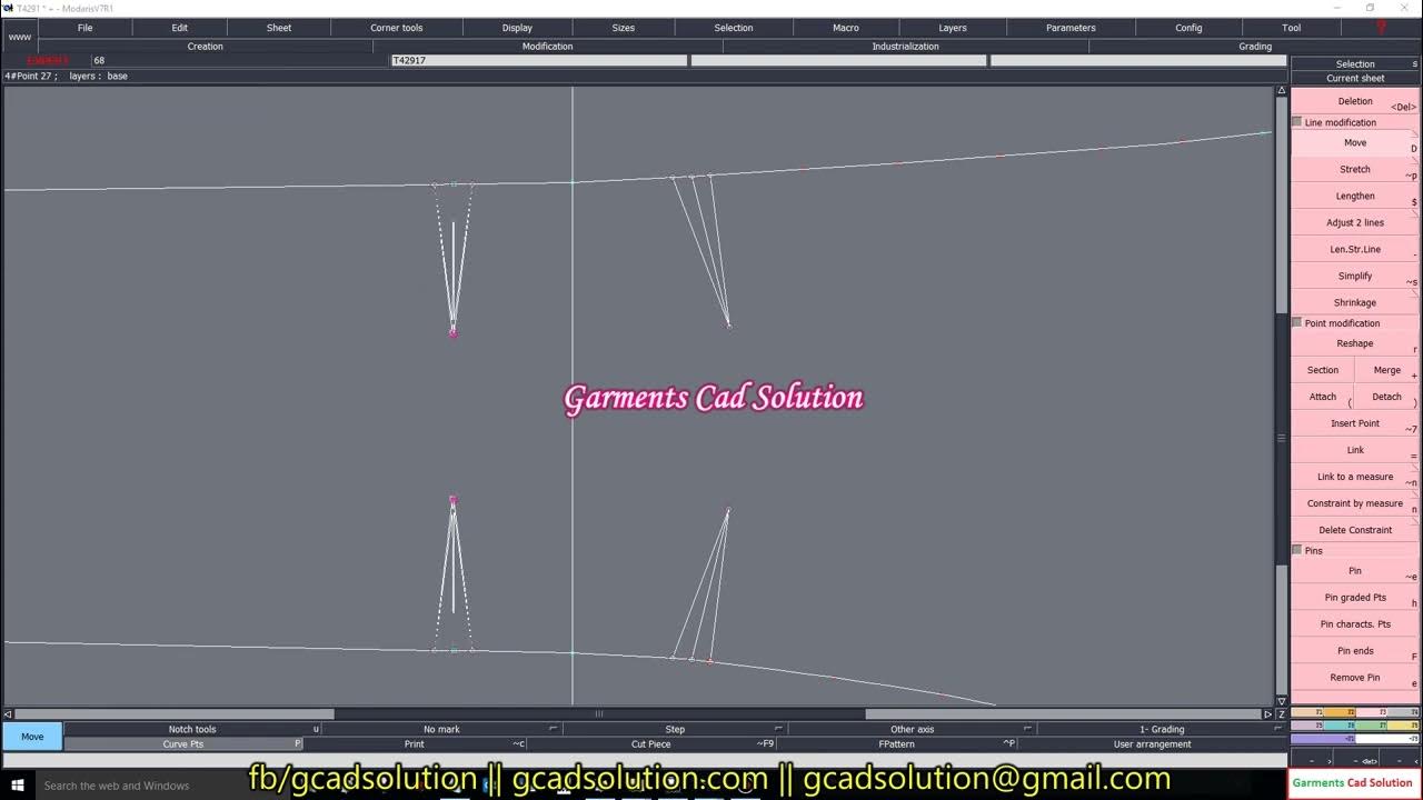How to make manual dart in pant pattern by using lectra software - YouTube